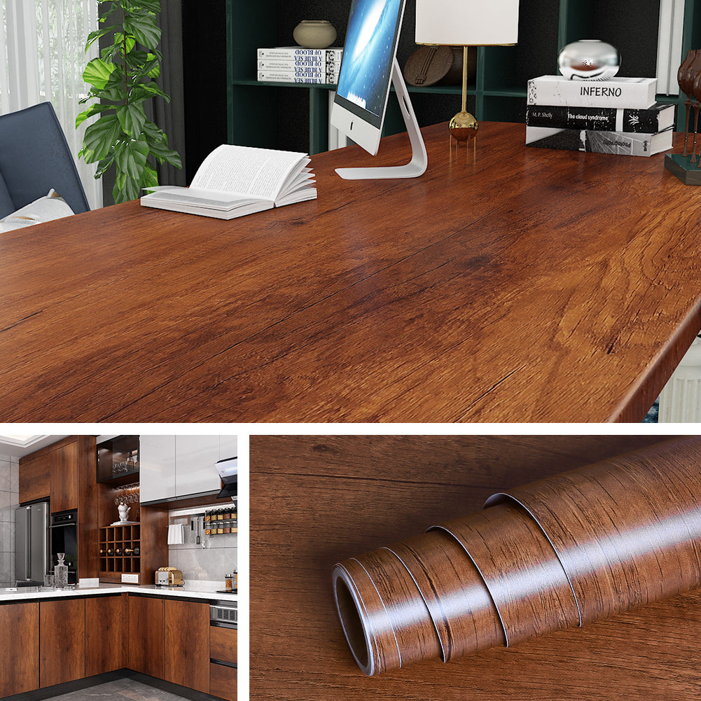 Livelynine Wide Wood Contact Paper Kitchen Cabinet Peel and Stick Wall